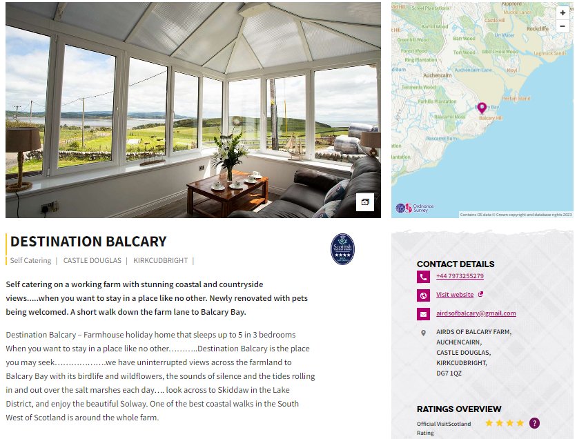 Destination Balcary Awarded Scottish Tourist Board 4* Grading